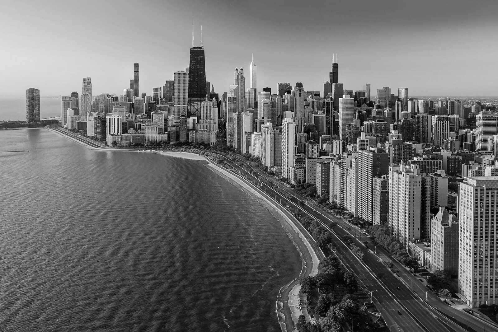 Black and White Chicago Skyline Wallpapers (22 images) - WallpaperCat